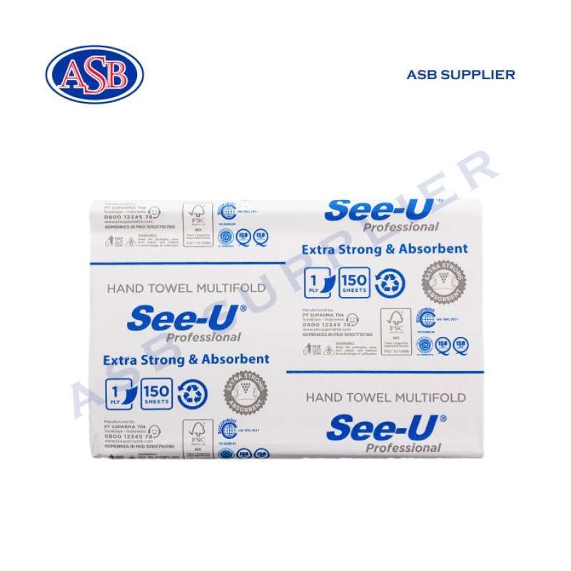 Promo Tissue Hand Towel Multifold Sleeve Pack Merk See U (150 Sheets ...