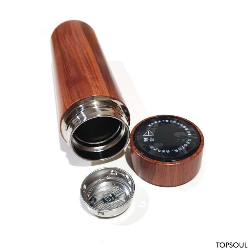 Promo Termos Led Kayu Temperatur Suhu Botol Vacuum Tumbler Termometer ...
