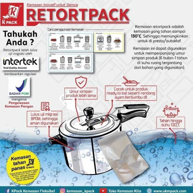 Promo Kpack Retort Bag Pack 100pcs Kantong Presto Kemasan Alu Retot ...