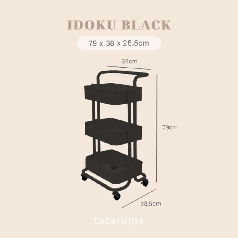 Jual Idoku - Troli Besi Beroda 3 Tingkat Serbaguna Rak Trolley Di ...
