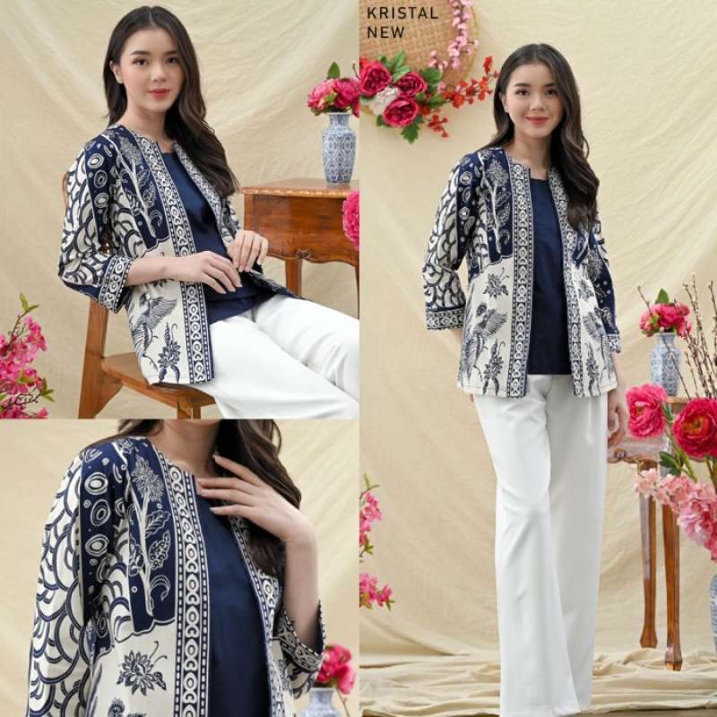 Jual Kristal Baju Batik Wanita Outer Blazer Batik Couple Modern Atasan ...