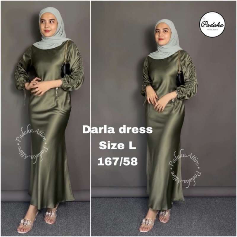 Jual Padaka Attire - Dress Darla Silk Satin - Dress Kondangan - Mocca ...