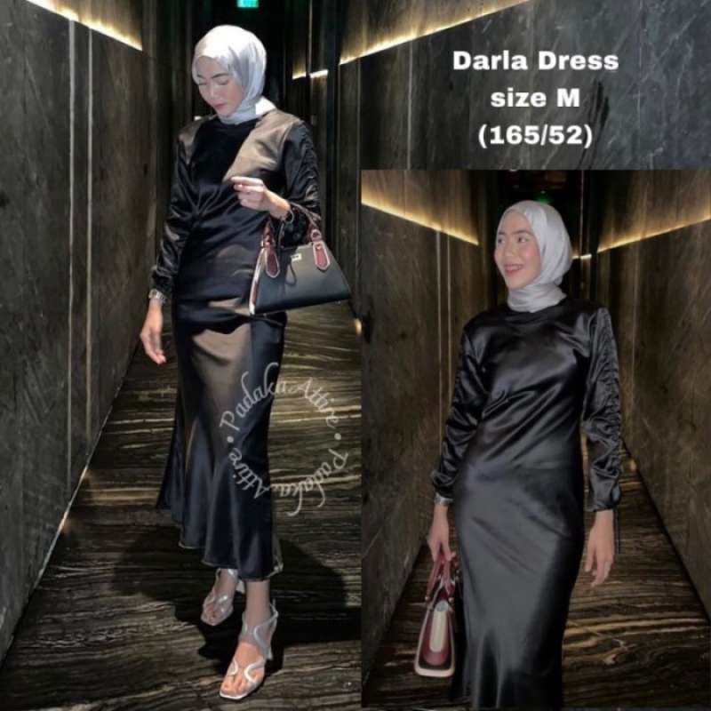 Jual Padaka Attire - Dress Darla Silk Satin - Dress Kondangan - Mocca ...