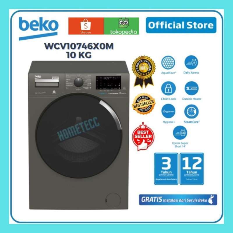 Promo Beko Mesin Cuci Front Loading 10kg Inverter Wcv10746x0m Diskon 23 ...