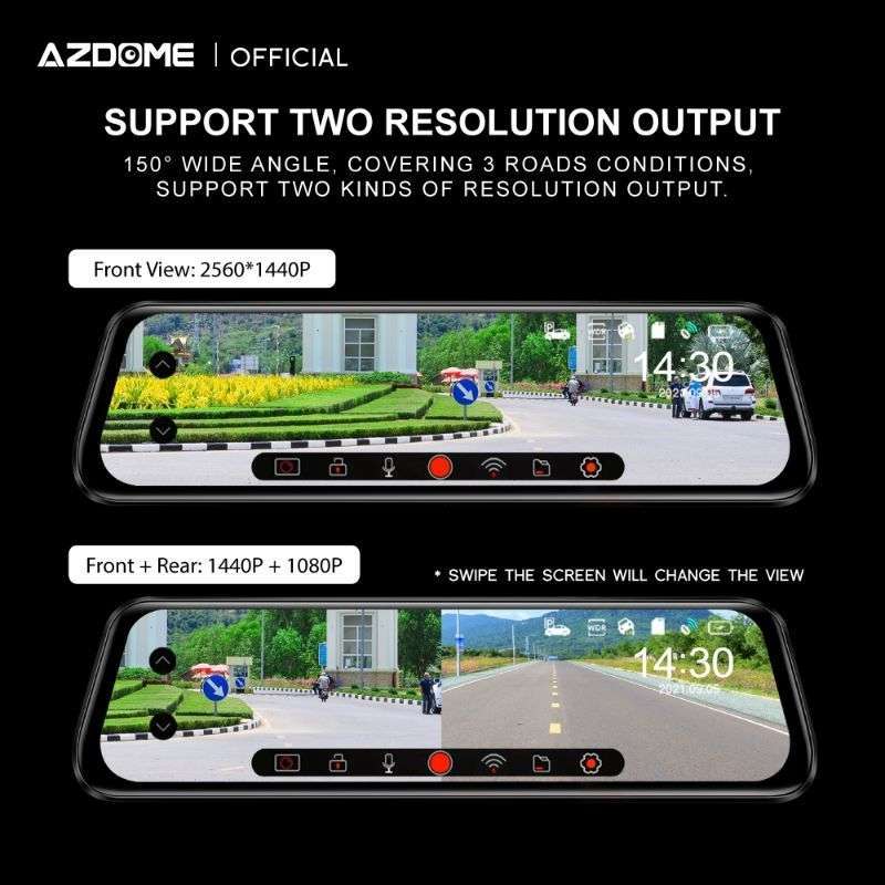 Jual Azdome Ar09 2k Dual Camera Kamera Mundur Mobil Dashcam Dash Cam ...