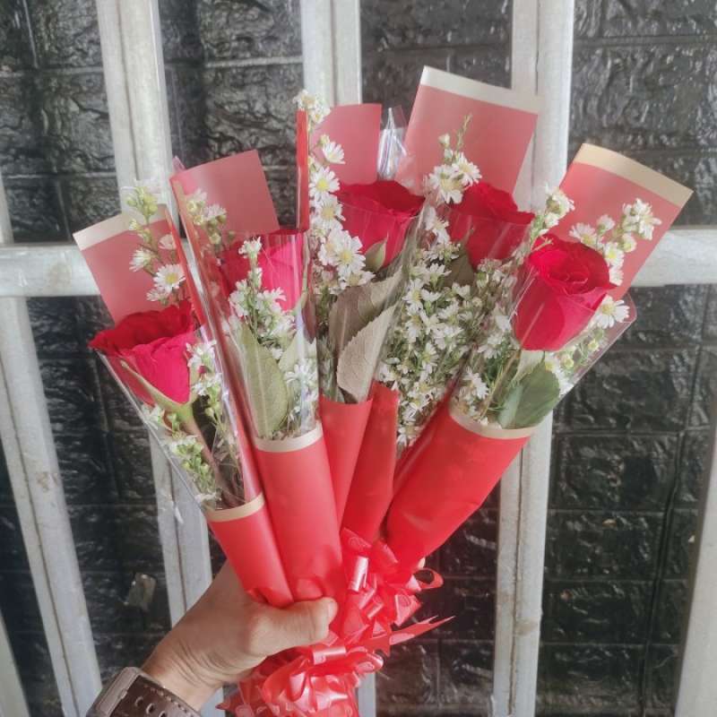 Promo Buket Bunga 1 Tangkai Kado Varentine Dll Diskon 23% Di Seller ...