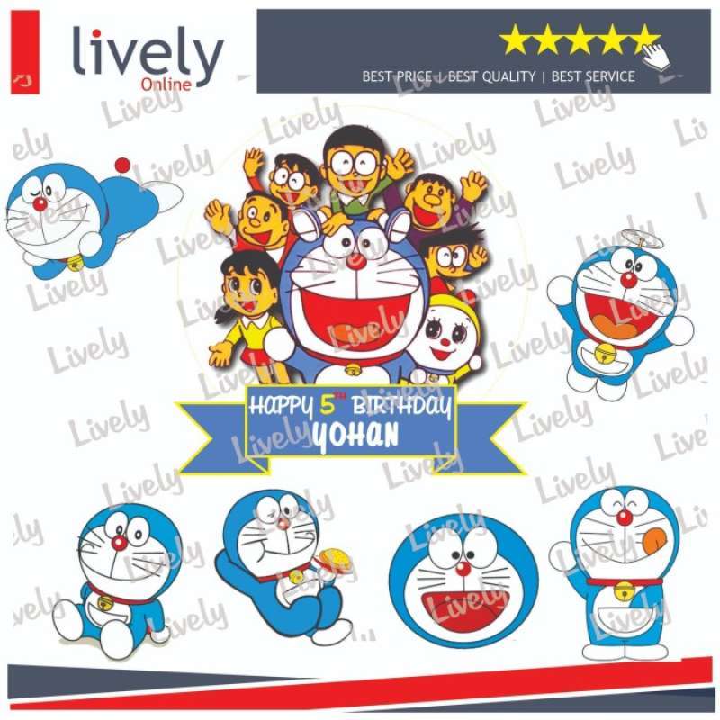 Promo Cake Topper Hiasan Hbd Happy Birthday Nama Doraemon 02 Set Diskon ...
