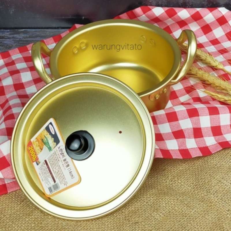 Promo Panci Emas Korea Wajan Panci Tutup Bulat Mie Ramyun Ramen Gold ...