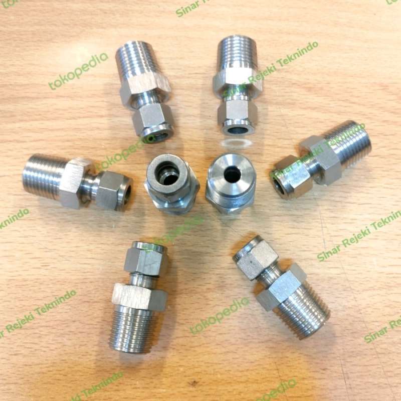 Promo Male Connector Tube Ss316 Od 1/2 X 1/2 / Male Con Tube Stainless ...