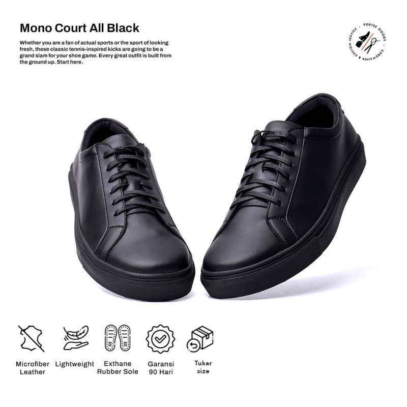 Promo Sepatu Casual Pria Mono Court Classic All Black By Portee Goods ...