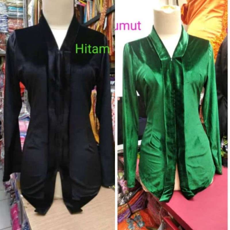 Jual New//kebaya Bludru Kartini~baju Blus Bludru Kutu Baru~atasan Pesta - Xxl Marun Di Seller ...