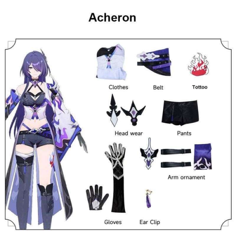 Jual Quixotic - Acheron Cosplay Costume Honkai Star Rail Ultimate Red ...