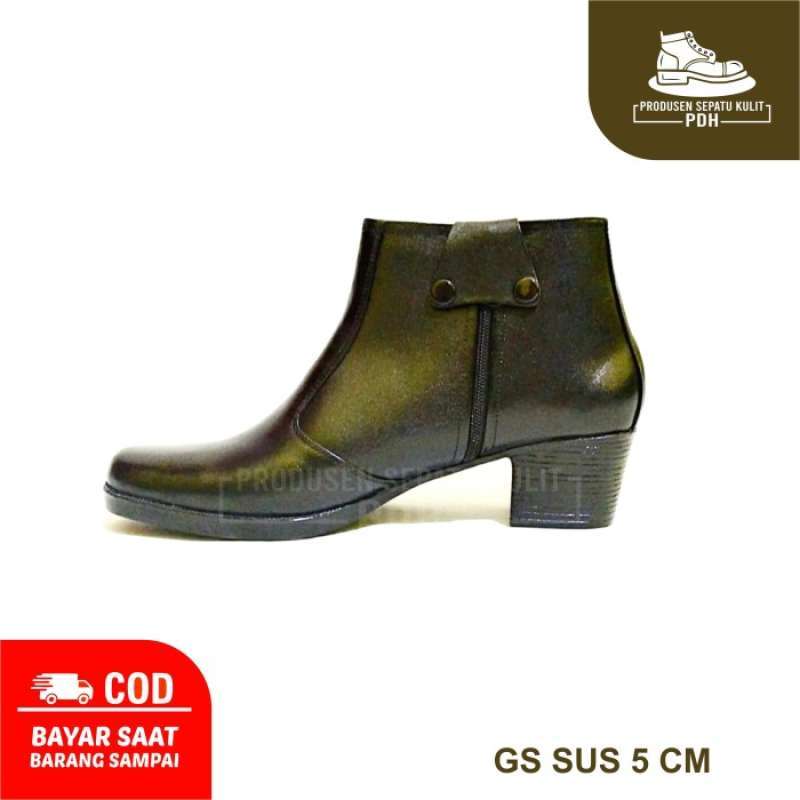 Jual Sepatu Boot Wanita Pdl Pdh Sus Polwan Security Satpam Bahan Kulit ...