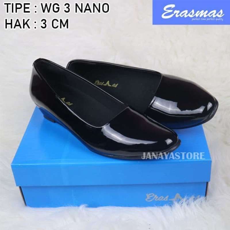 Jual Sepatu Wedges Persit Bhayangkari Pns Perawat Erasmas 3cm Wg3 Pia ...