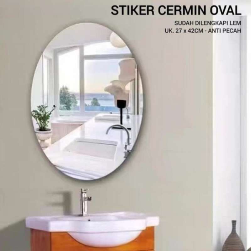 Jual Stiker Cermin Oval 3d Kaca Acrylic - Wallpaper Miror Di Seller ...