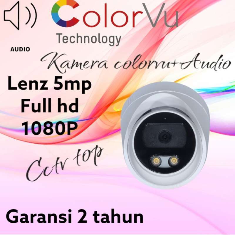 Promo Colorvu Audio Bluit Mic Lenz 5mp Full Hd 1080p Kamera Cctv Indoor ...