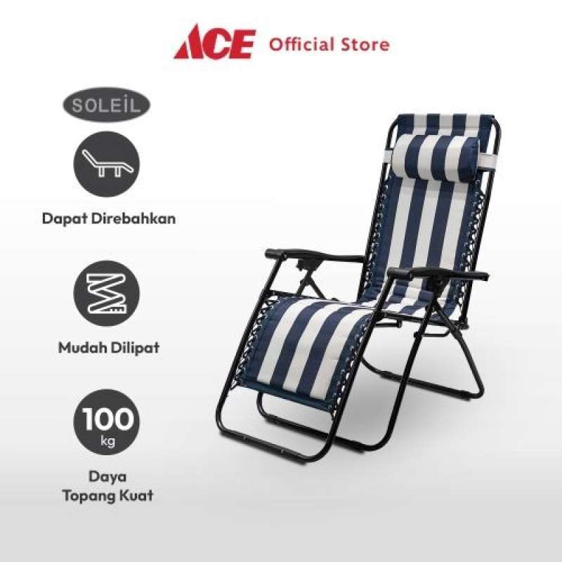 Jual Ace - Soleil Kursi Recliner Zero Gravity Stripe - Navy / Putih Di ...