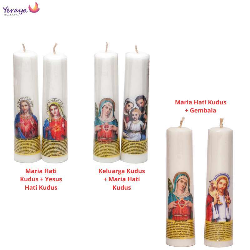 Jual Lilin Gambar Rohani Altar Kecil Isi 2 ( Uk. 20 X 5cm ) Lilin Altar ...