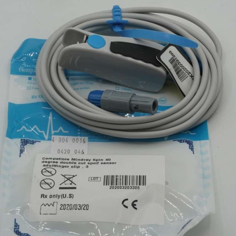 Promo Kabel Spo2 Cable Adult 6 Pin 40 Degree Double Cut Sensor Mindray ...