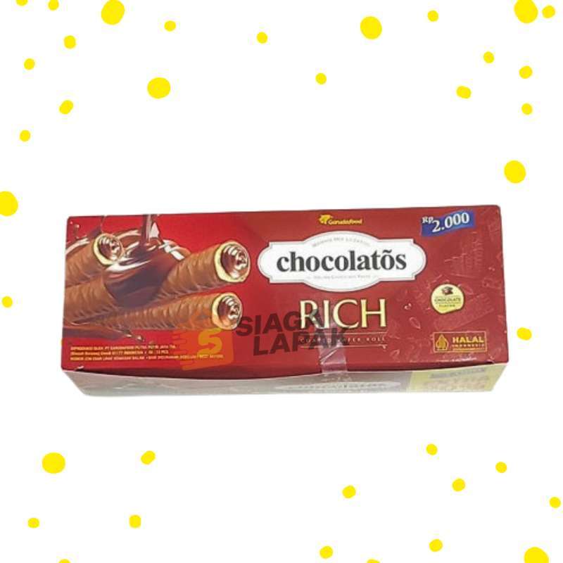 Promo Chocolatos Rich Premium 1 Box Wafer Roll Coklat Coated Chocolate ...