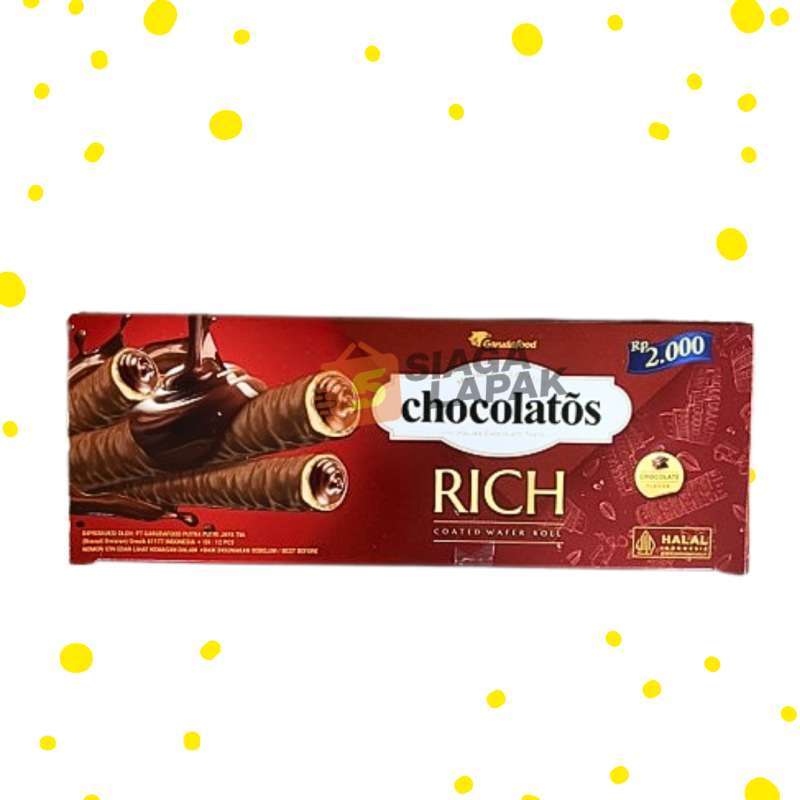 Promo Chocolatos Rich Premium 1 Box Wafer Roll Coklat Coated Chocolate ...