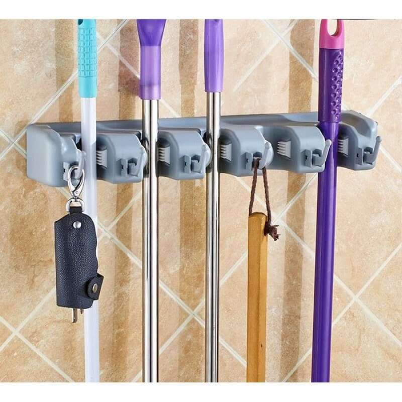 Jual Gantungan Sapu Dan Alat Pel 5 Slot Tempat Penyimpanan Kebersihan ...