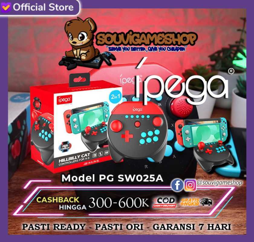 Promo Promo- Ipega 2 In 1 Hillbilly Cat Controller Nintendo Switch / Switch Lite Diskon 50% Di ...