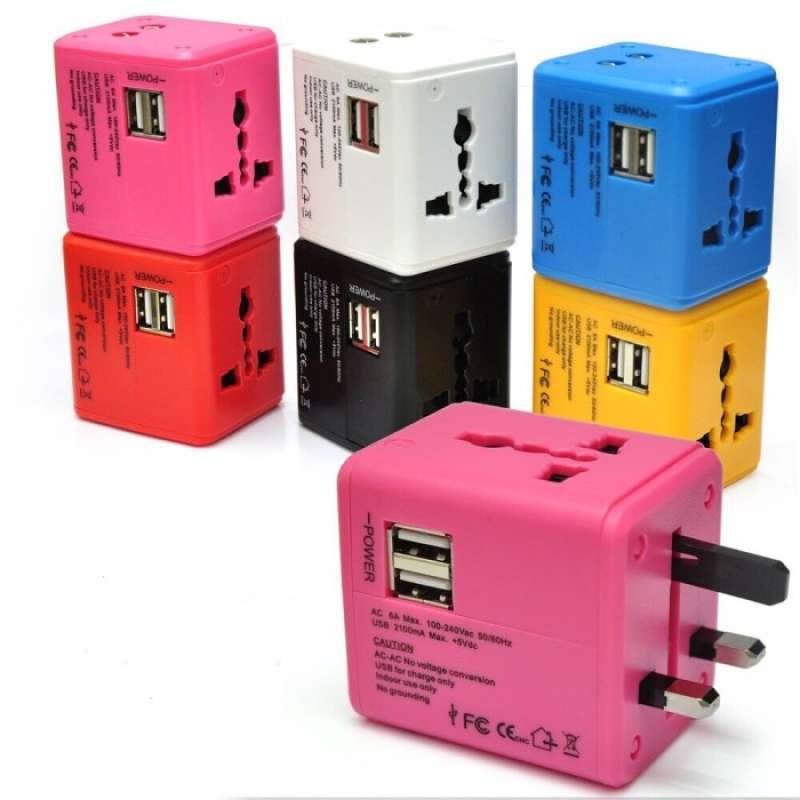 Jual Universal Travel Adaptor Usb Fast Charger Adapter Colokan Stop ...
