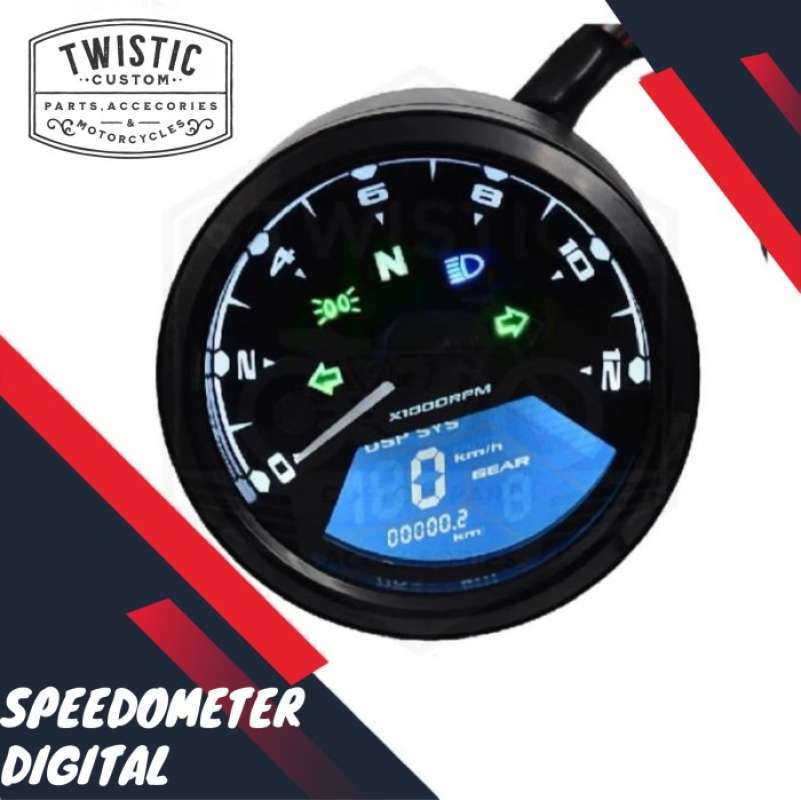 Promo Speedometer Digital Bulat Universal Motor Kawasaki W175 Cb ...