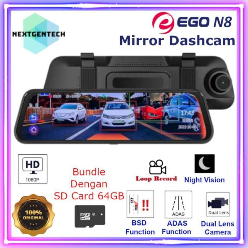 Promo Mirror Dashcam Ego N8 Dvr Kamera Mobil Adas Bsd Fhd 1080p Camera ...