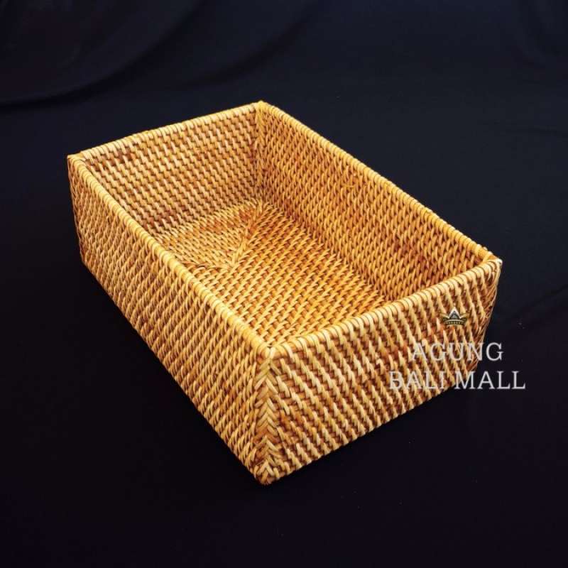 Jual Keranjang Rotan Persegi Panjang/box Rotan/anyaman Rotan Serbaguna ...