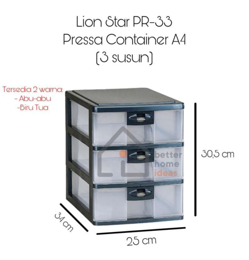 Jual Laci Plastik Mini 3 Susun - Lion Star Pr-33 Pressa Container A4 ...