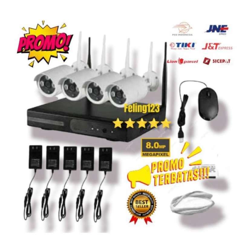 Promo Paket Nvr Kit 8mp 4ch Camera Cctv Wireless Full Hd Outdoor Hardisk 1tb Diskon 23% Di ...