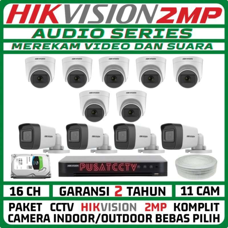 Promo Paket Cctv Hikvision 2mp 11 Camera 16 Channel Turbo Hd Komplit ...