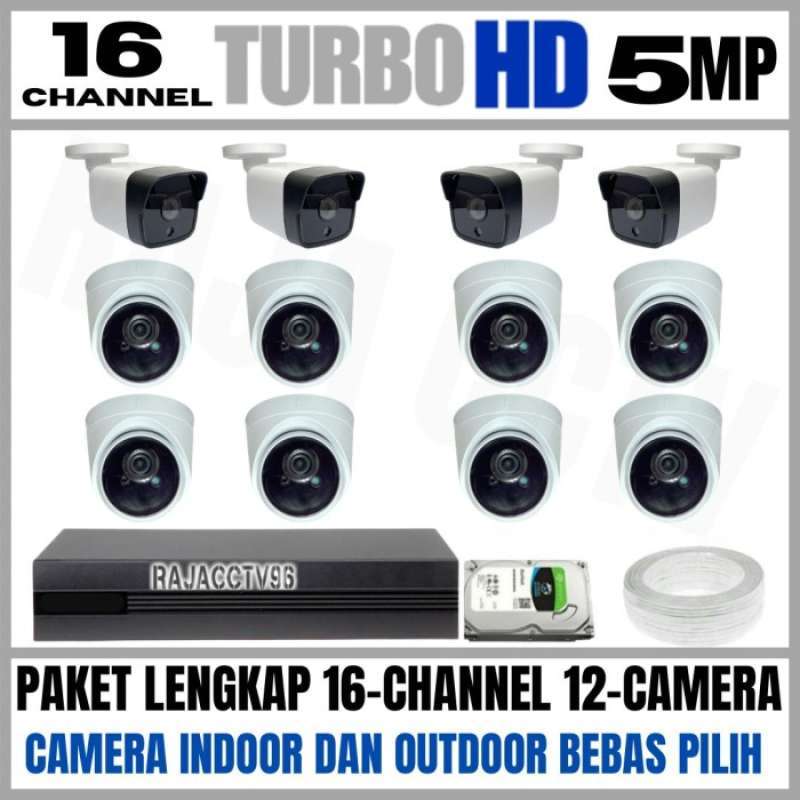 Promo Paket Cctv 12 Channel 12 Kamera Turbo Hd 5mp 1080p Alt Hikvision ...