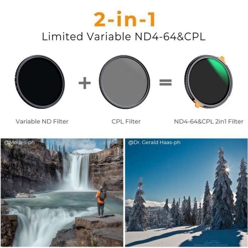 Promo Knf Concept 62mm Filter Nano-x Variable Nd4-64 + Cpl K&f Filter ...