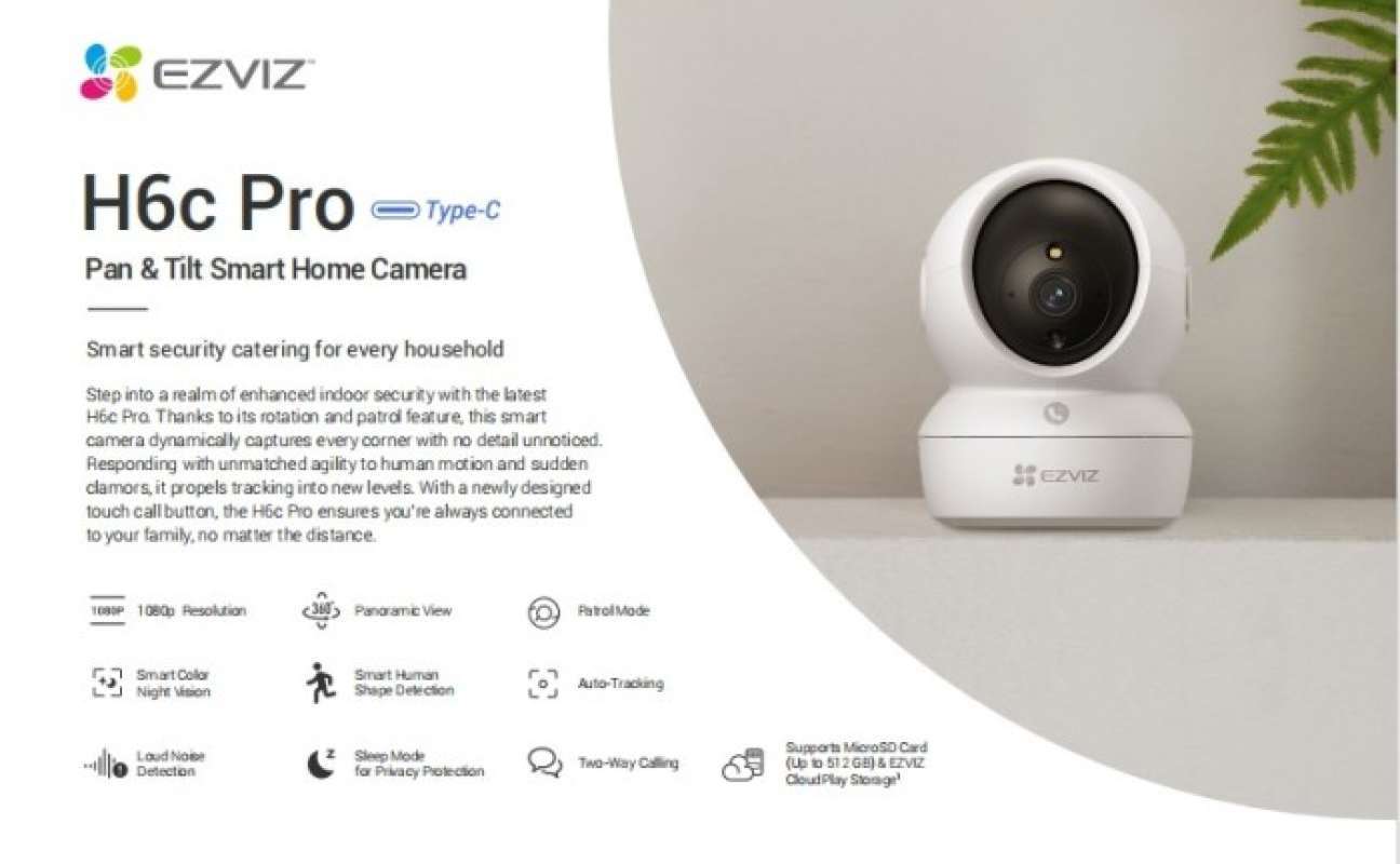 Jual Ezviz H6c Pro 2mp / 4mp (2k+) Smart Home Wifi Camera Pan & Tilt H6 ...