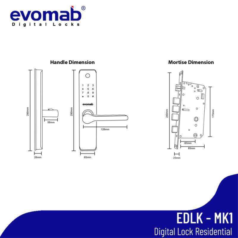 Promo Evomab Kunci Handle Pintu Digital Sidik Jari Besar Rumah Smart ...