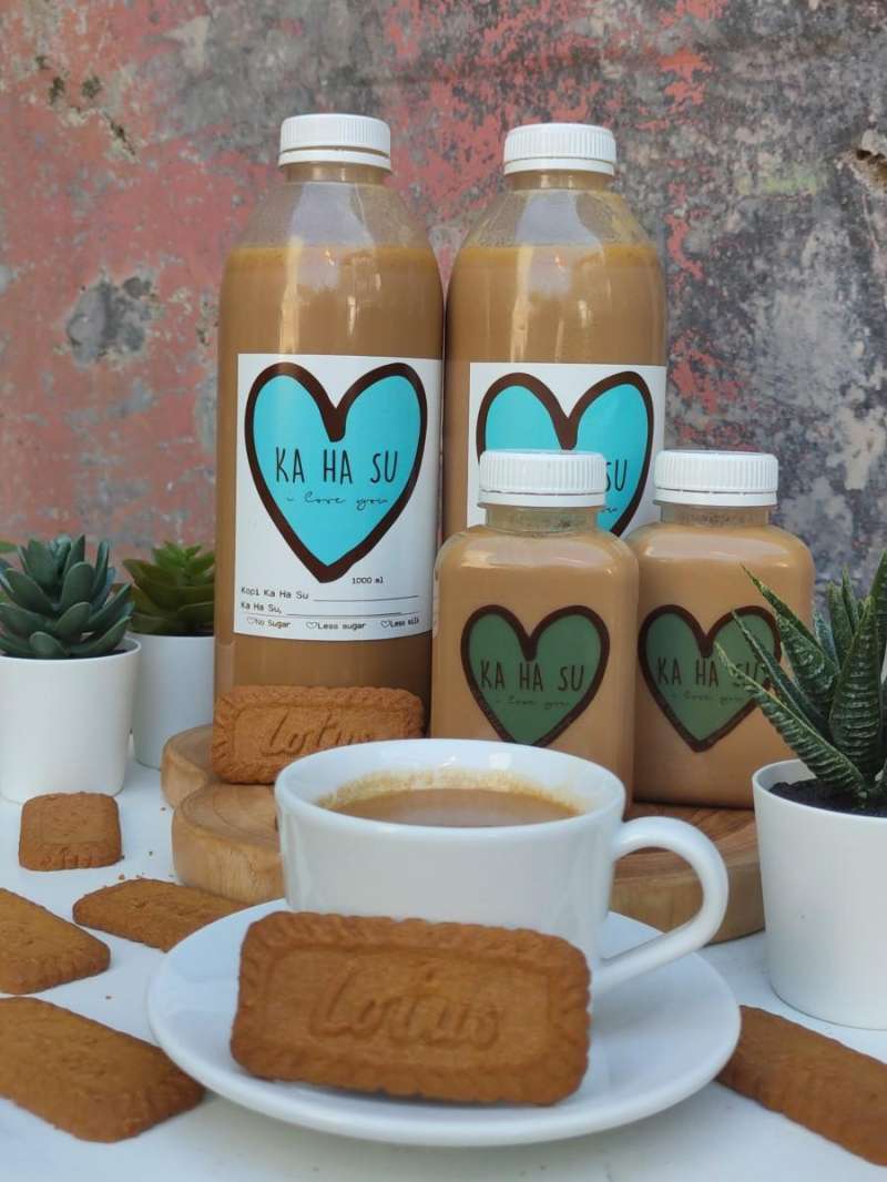 Jual Ka Ha Su Family Classic 1 Liter 1000 Ml Kopi Susu Cinnamon Biscoff ...