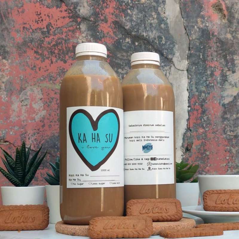 Jual Ka Ha Su Family Classic 1 Liter 1000 Ml Kopi Susu Cinnamon Biscoff ...