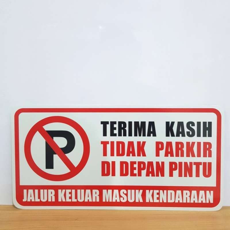 Jual Rambu Dilarang Parkir 50cm X 25cm - Plat Alumunium Sticker ...