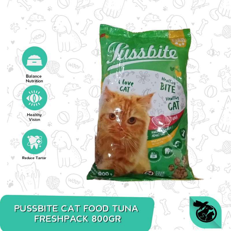 Promo Makanan Kucing Dewasa Pussbite Dry Cat Food Adult Fresh Pack 800 ...