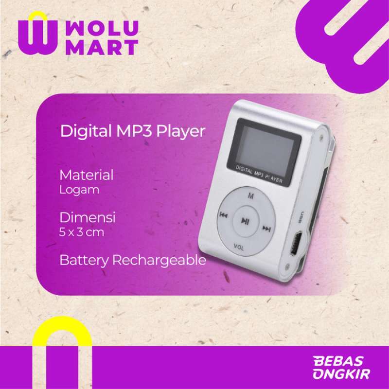 Jual Digital Mp3 Player Tf Card Dengan Klip & Lcd - Silver Di Seller ...