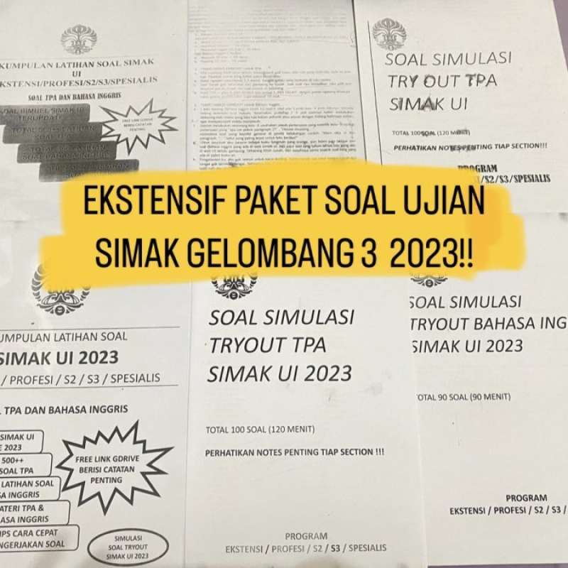 Jual Soal Simak Ui Tpa, Binggris Program Profesi/spesialis/s2/s3 2021 Di Seller Winter ...
