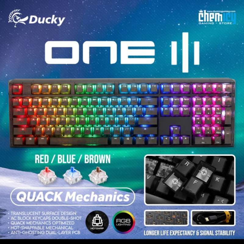 Promo Ducky One 3 Aura Black Rgb Hotswap Mechanical Gaming Keyboard ...