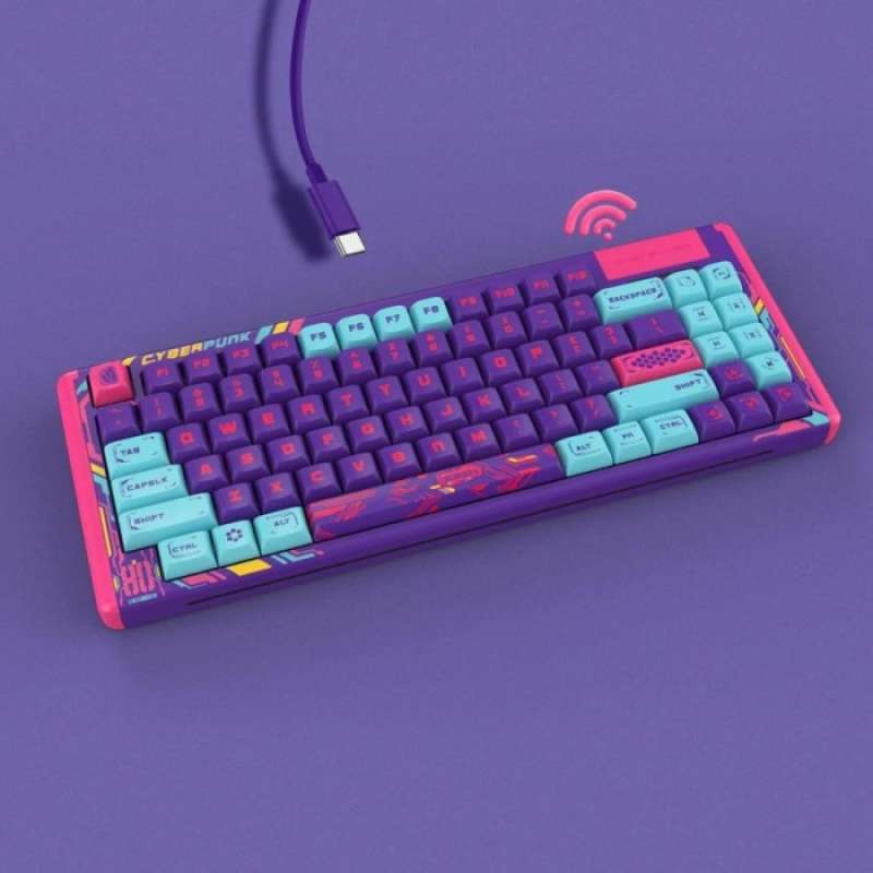 Promo Dustsilver Cyberpunk Rgb Tkl Hotswap Wireless Gaming Keyboard ...