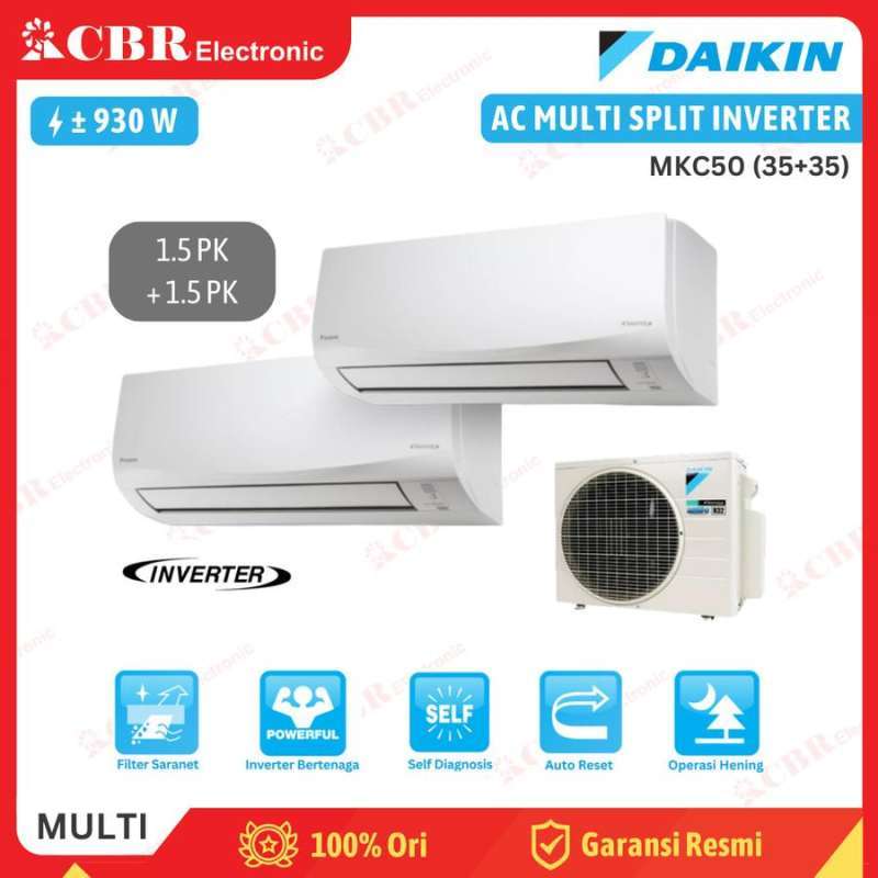 Jual Ac Multi Split Daikin Inverter 1.5pk + 1.5pk Mkc50 (35+35) Di ...