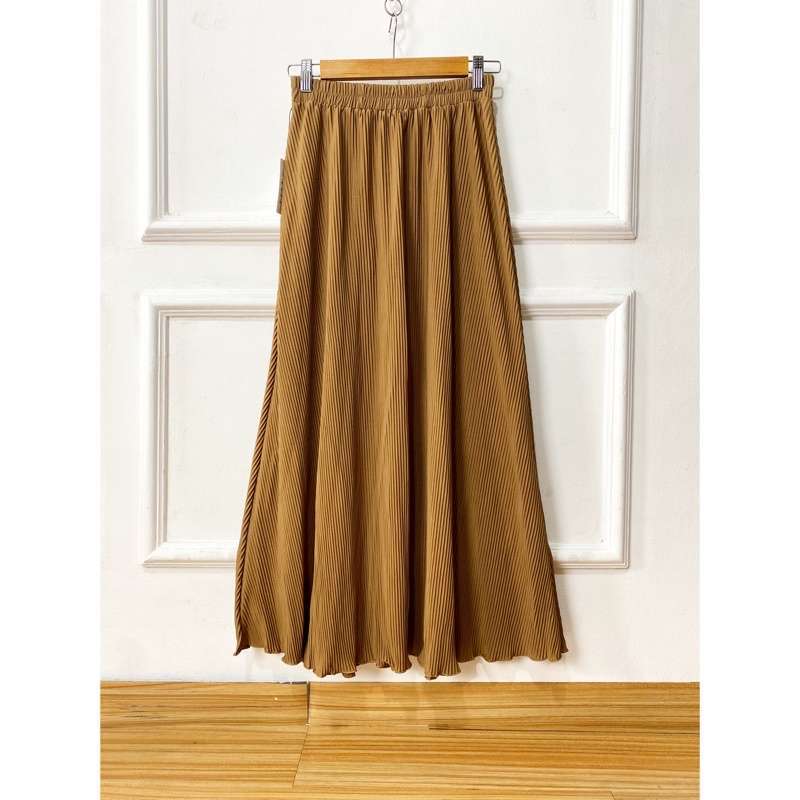 Promo Rok Plisket Lidi Jumbo Polos Line Kerja Formal - Caramel Diskon 2 ...