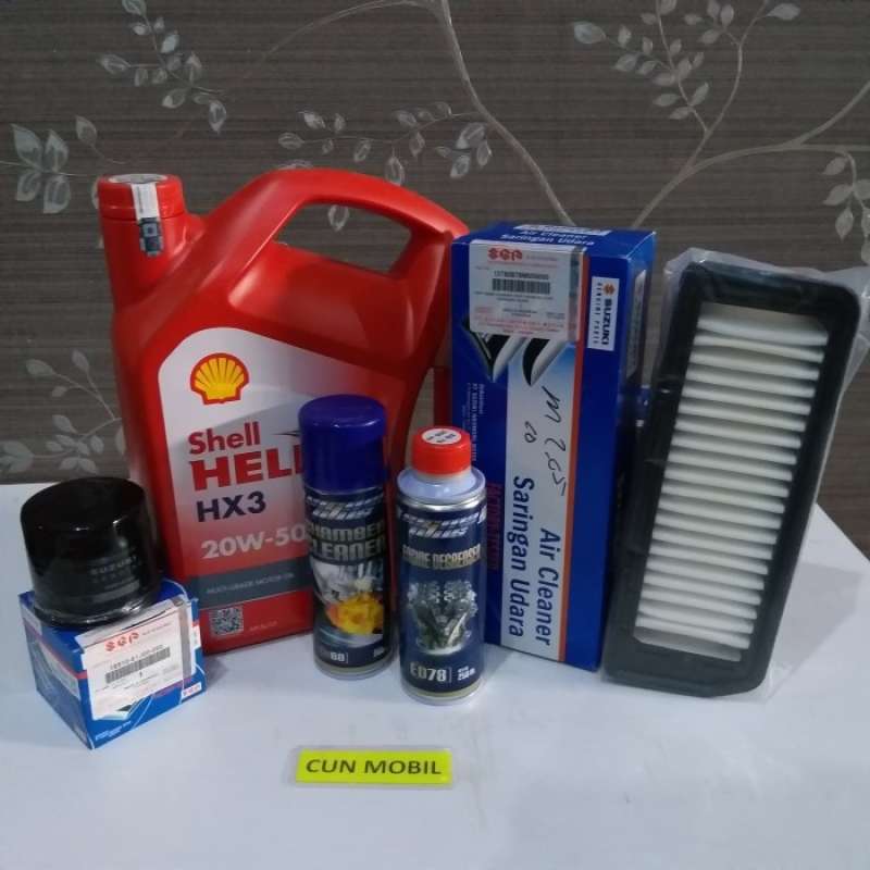 Promo Paket Oli Mesin Shell Hx3 20w-50 Karimun Wagon R Ada 5 Item ...