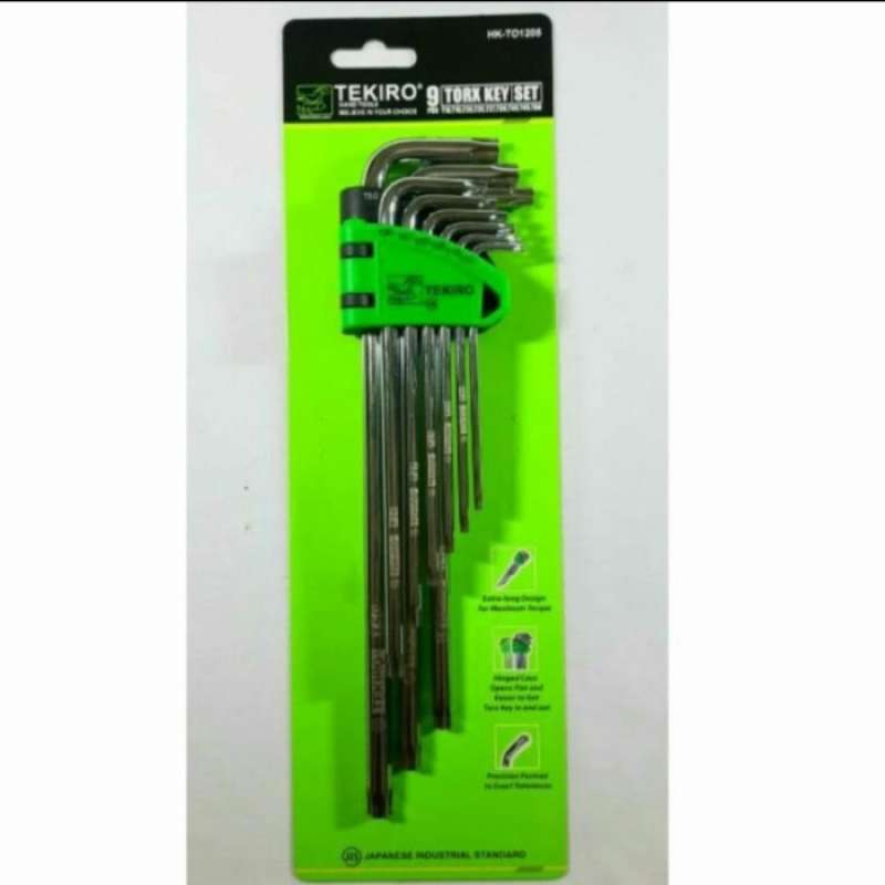 Promo Tekiro Kunci L Set Bintang Panjang Lubang 9pcs / Tork Key Long ...